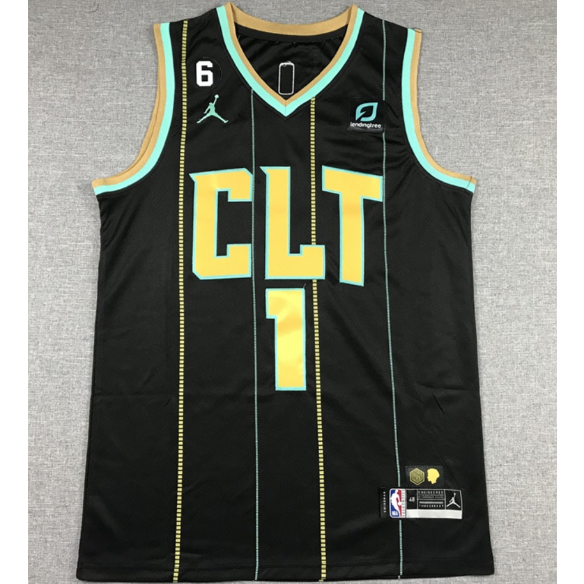 2023 New Men Charlotte Hornets 1 Lamelo Ball Clt City Light Black