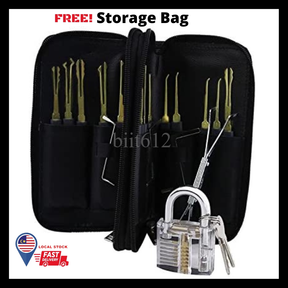 (LOCAL STOCK) 24IN1 Lock Picking Set Transparent Practice Padlock ...