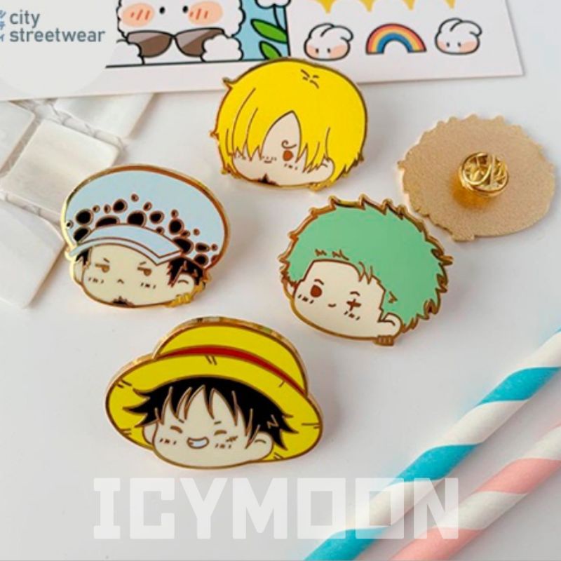 Enamel Pins : One Piece Anime Luffy, Sanji, Zoro, Trafalgar Fantasy ...