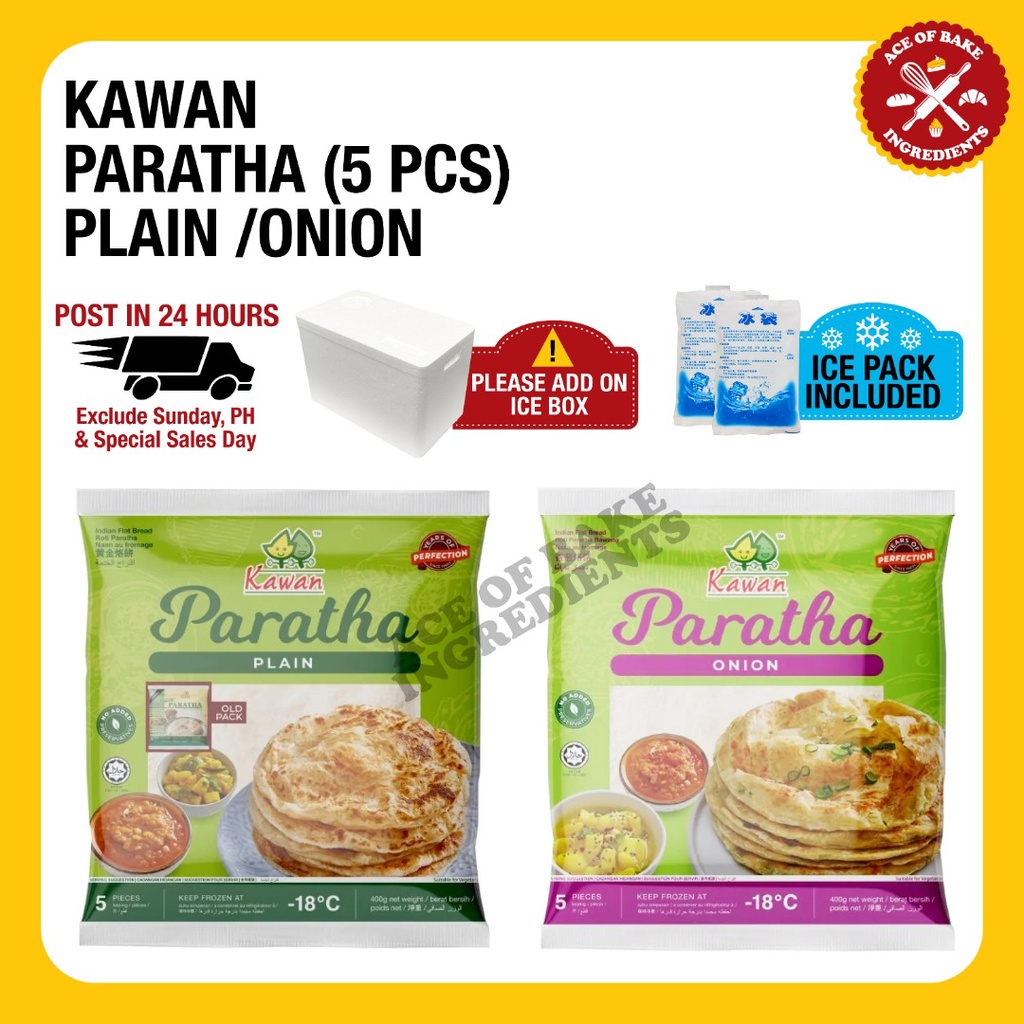 Roti canai KAWAN Plain /Onion Paratha (5 pcs - 400g) | Shopee Malaysia