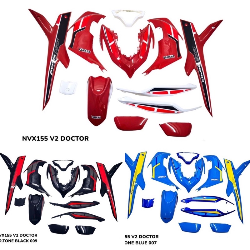 YAMAHA NVX 155 V2 DOCTOR RAPIDO COVER SET BODY COVERSET SIAP STICKER ...