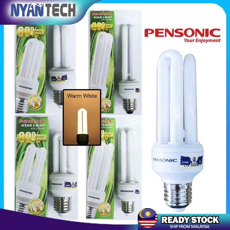 PENSONIC 9W 11W 15W 18W 23W Energy Saving Bulb Mentol 2U 3U Down Light Day Light E27 Screw Warm ...