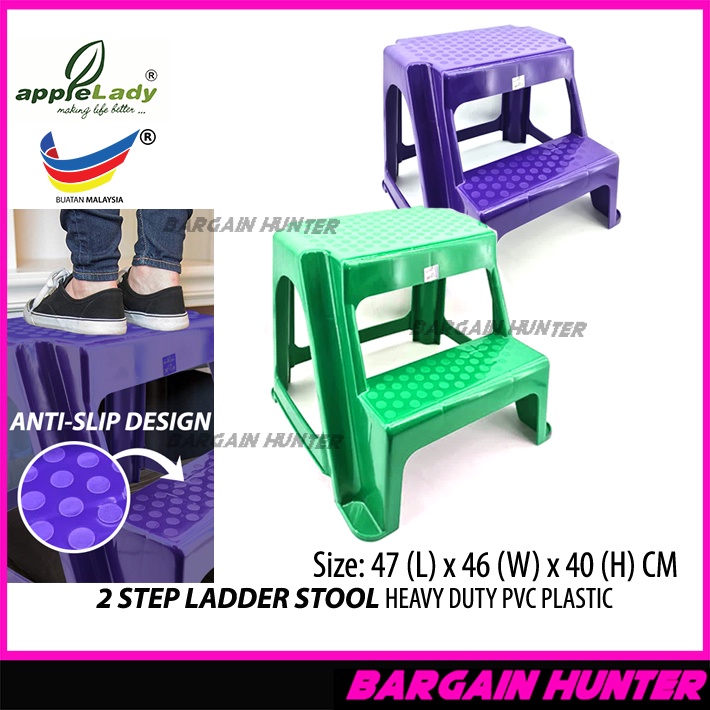 APPLELADY STEP STOOL 2 STEP LADDER STOOL CHAIR TANGGA KECIL KERUSI ...