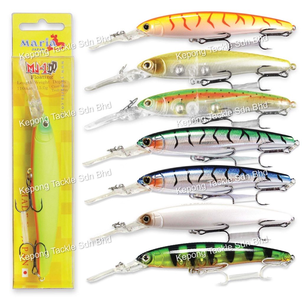 MARIA fishing lure MJ-1DD 70mm 90mm 110mm 130mm Floating Minnow Bait ...