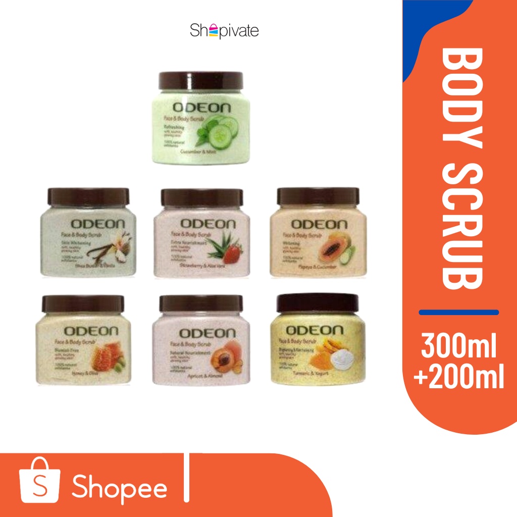 Odeon Face & Body Scrub (300ml + FREE 200ml) | Shopee Malaysia
