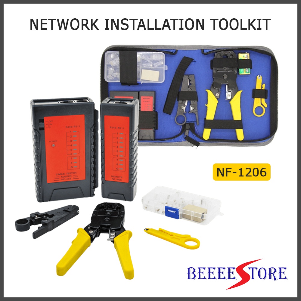 NF-1206 Network Cable Tester 3 In 1 Crimping Tools Rj45 Rj11 Cat5 Lan ...