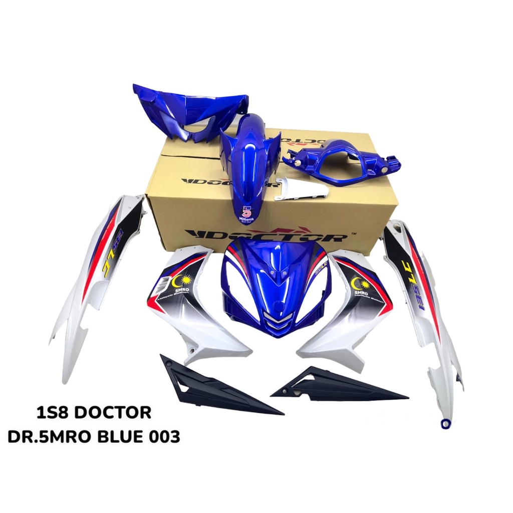 COVERSET BODYSET YAMAHA LC LC135 V1 DR 5MRO 5 MILLIONTH ROLL OUT BLUE ...