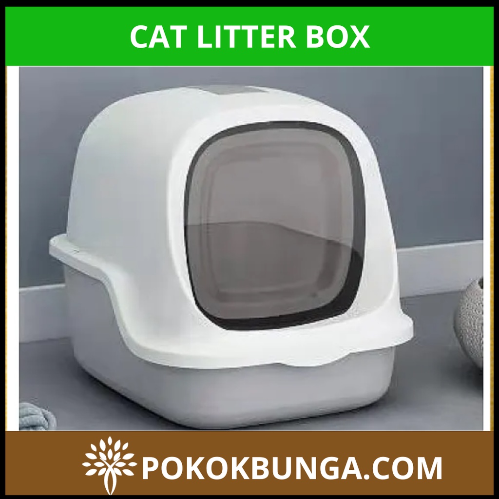 European Style Full Cover Cat Toilet Cat Litter Box Grey Color Bekas ...
