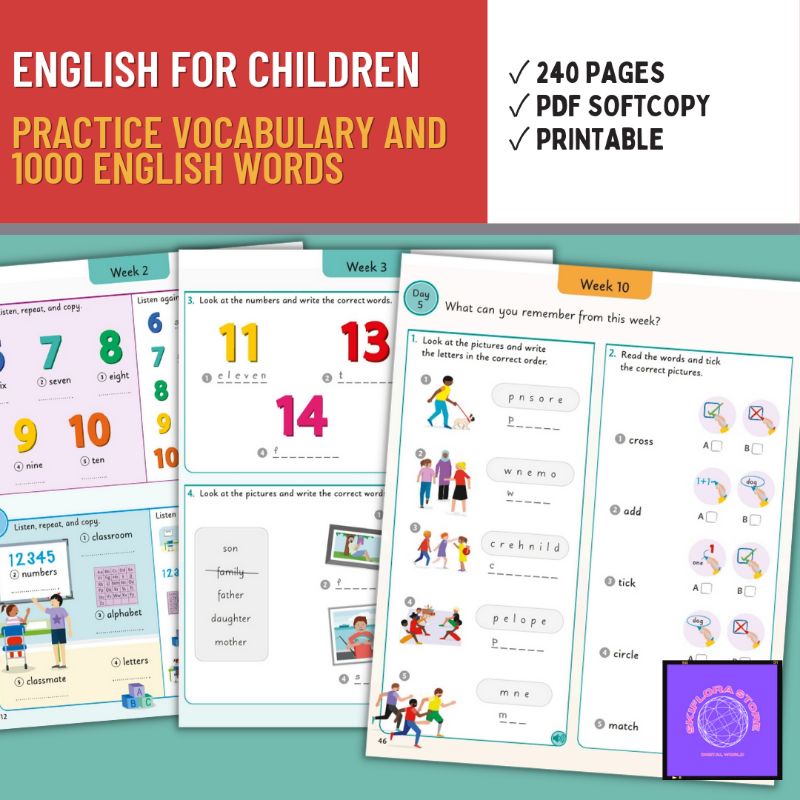 [SS143] 240 Pages | English for Kids | Practice Vocabulary and 1000 ...