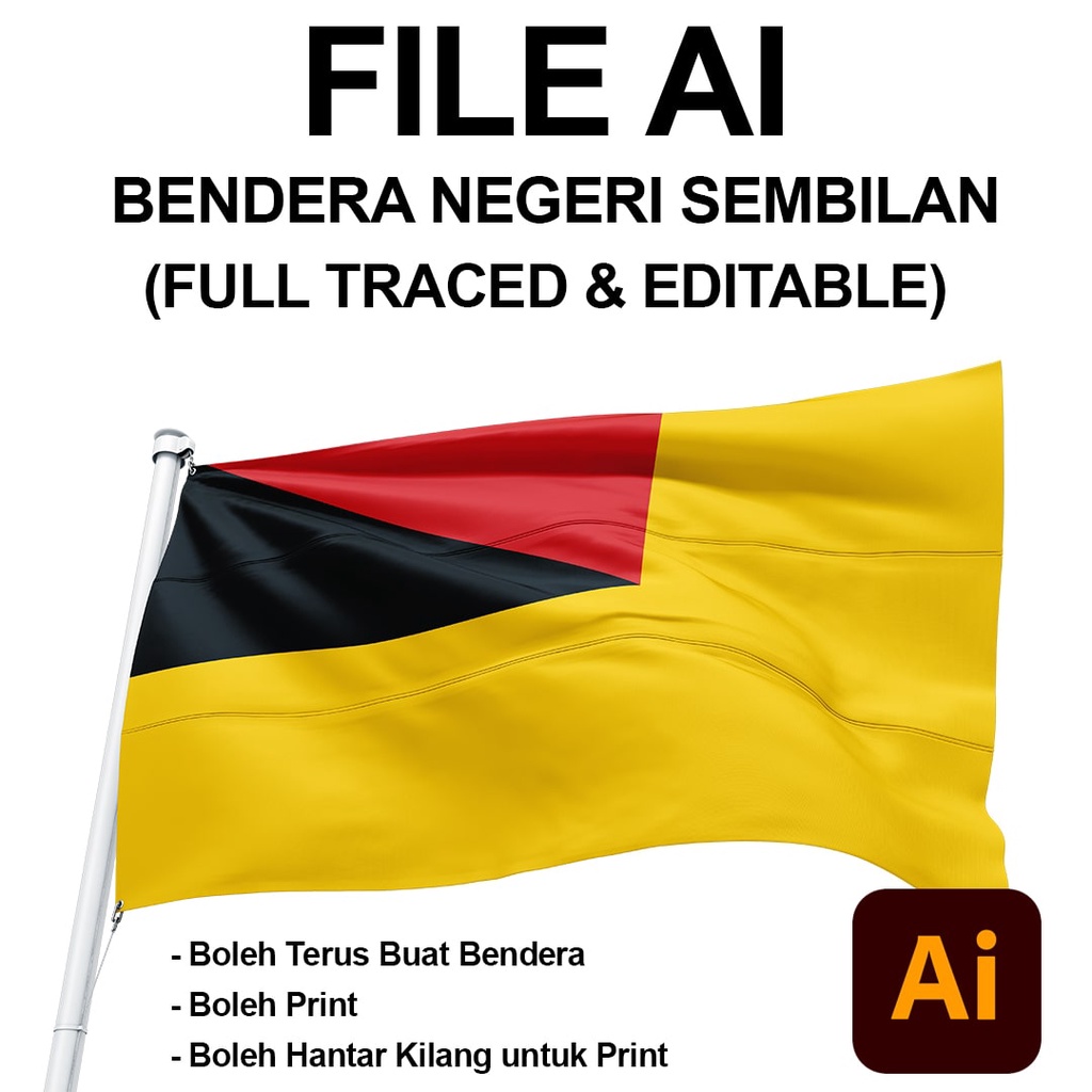 Bendera Negeri Sembilan File Illustrator I File AI I Photoshop I ...