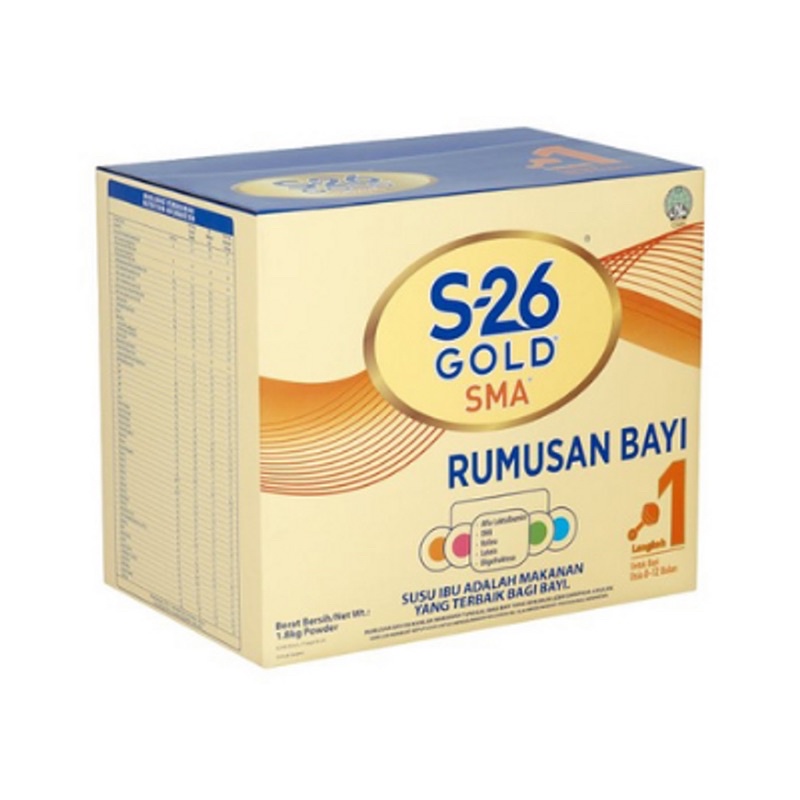 S26 GOLD Step 1 1.8kg | SMA Wyeth Langkah Step1 box kotak 0-12 bulan month infant formula ...