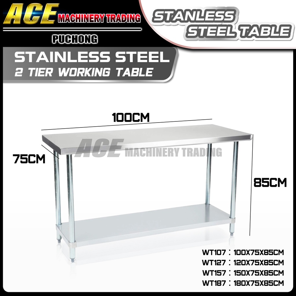 [ Stainless Steel Working Table ] 3-6 Feet 2 Tier Oven Table Fully ...
