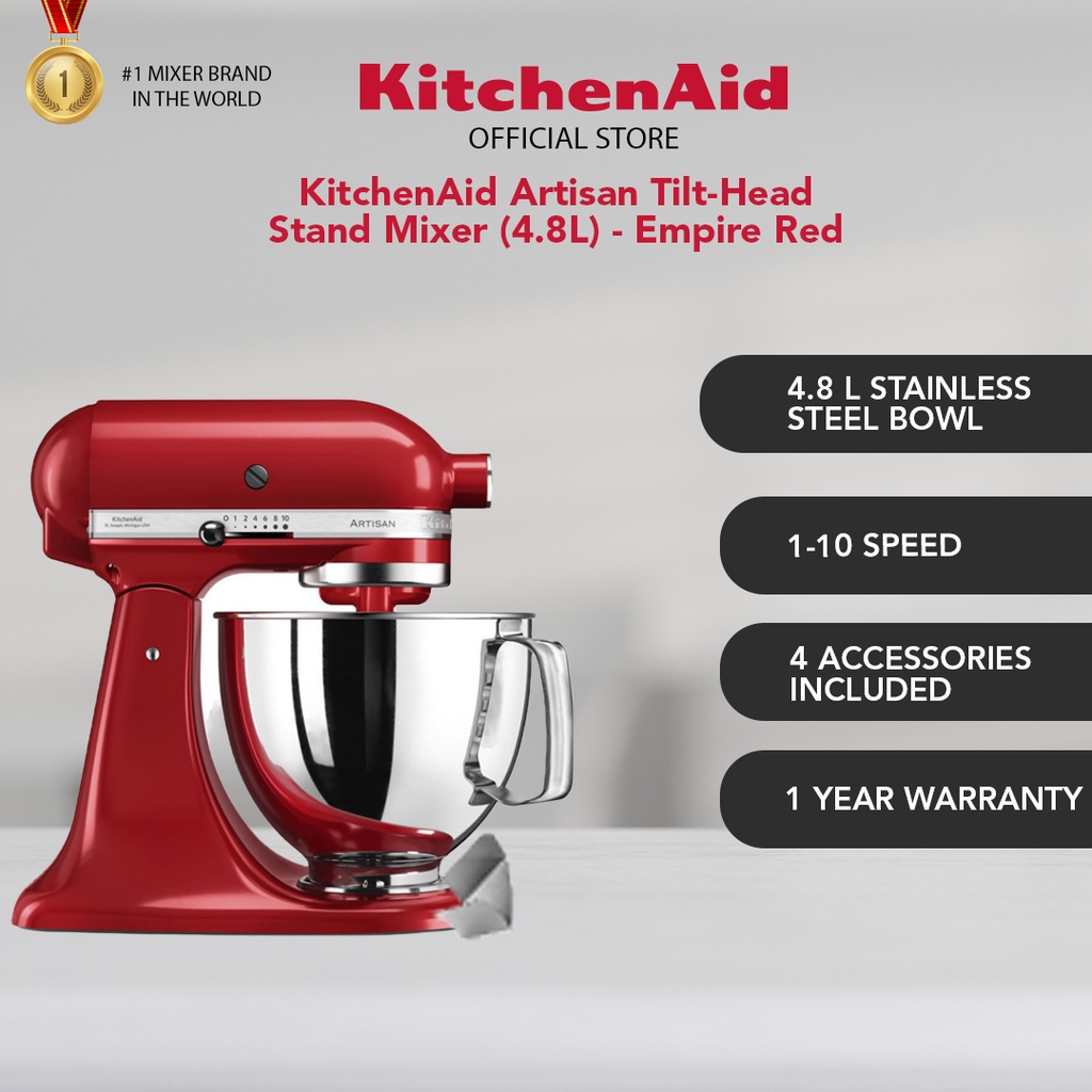KitchenAid Artisan Tilt-Head Stand Mixer (4.8L) 5KSM125 | Shopee Malaysia