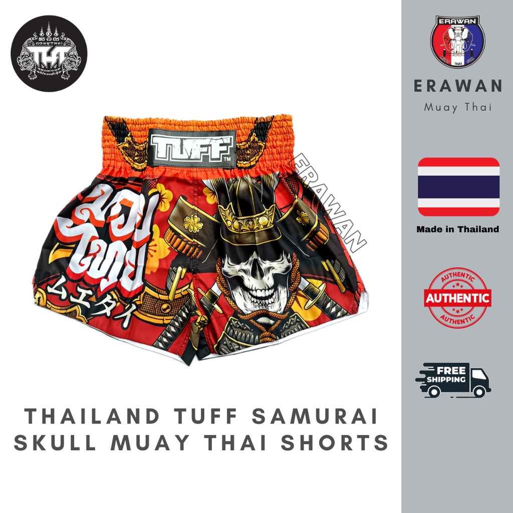 Muay Thai Shorts / Boxing Trunks Thailand TUFF (658 Samurai Skull ...