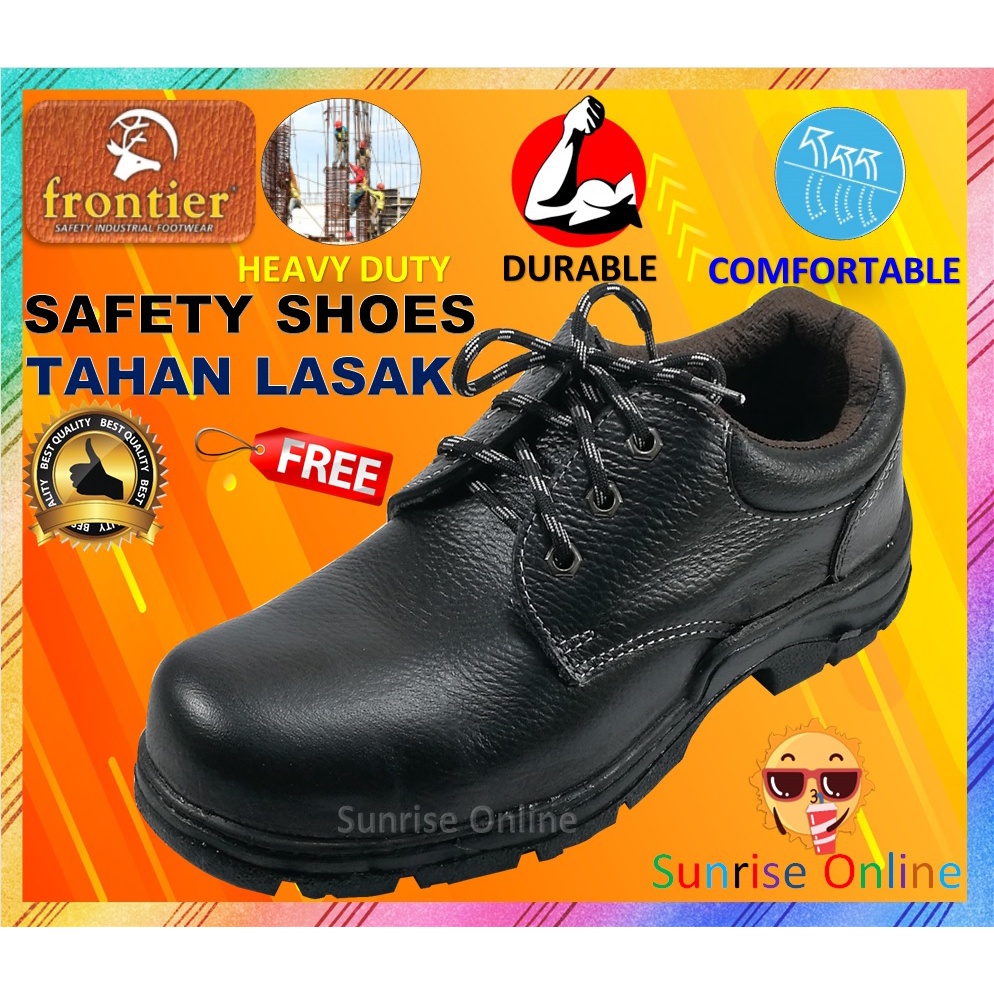 [ORIGINAL] FRONTIER SAFETY SHOES LOW CUT BLACK COLOUR SAFETY BOOT ...