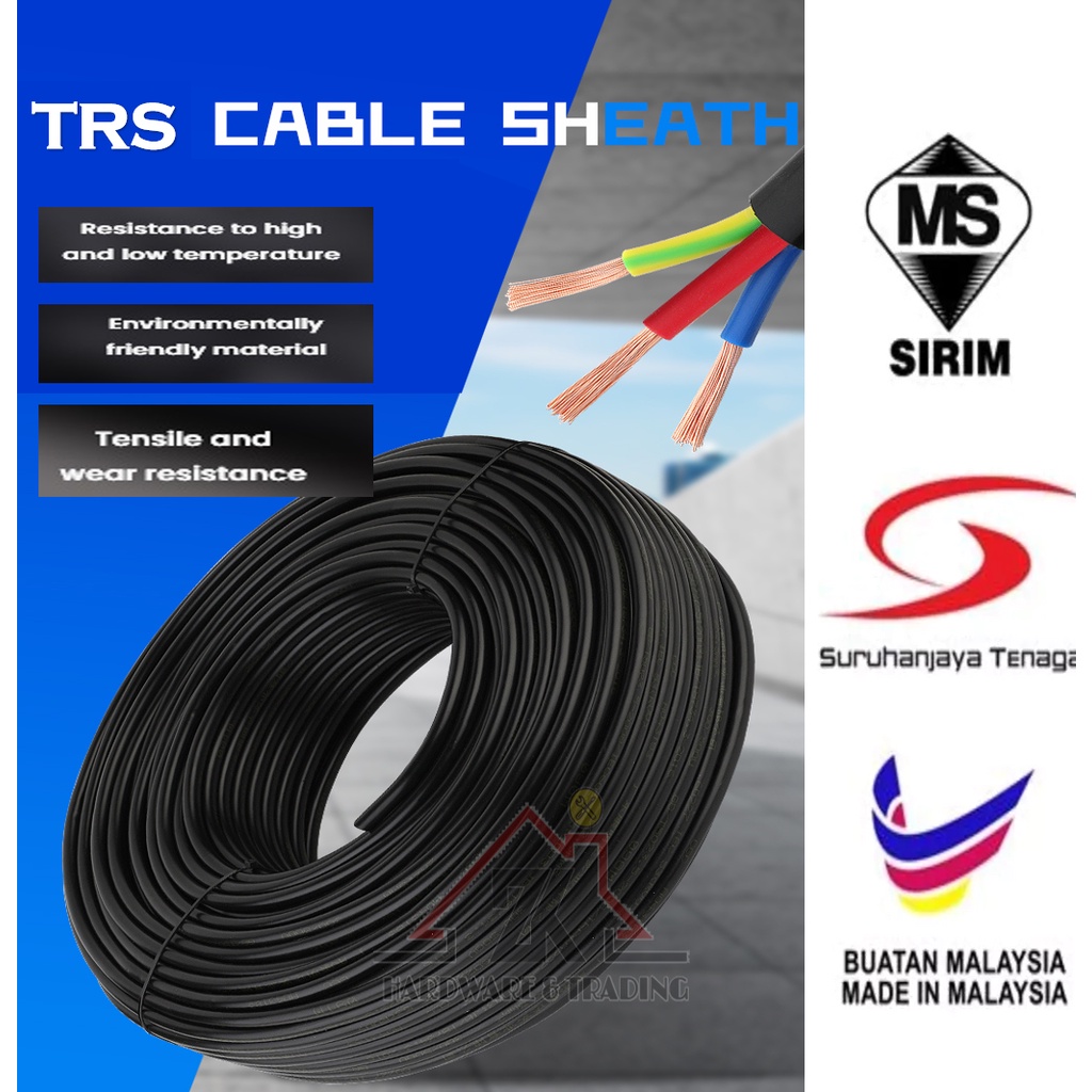 Heavy Duty 3 core Wire TRS Sirim Waterproof Power Cable Wire Tough ...