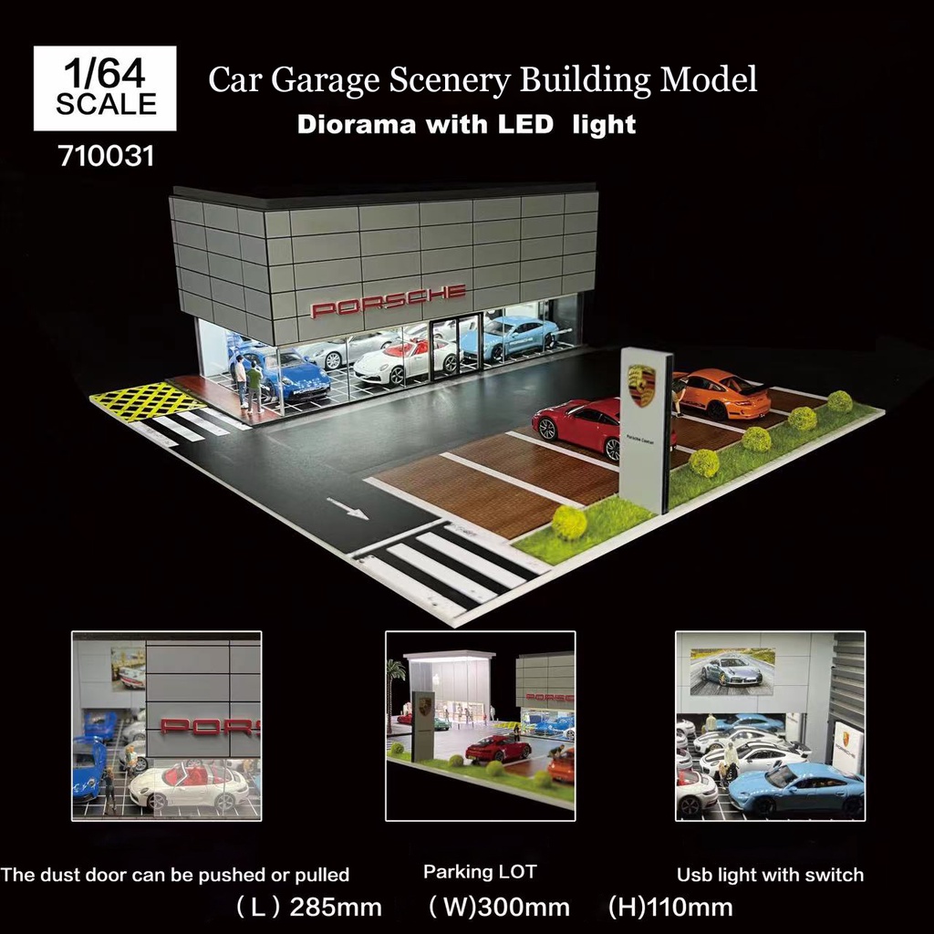 Diorama 1/64 Car Garage Model City Car Parking Lot Model Store Model Street Scene Display Model ...