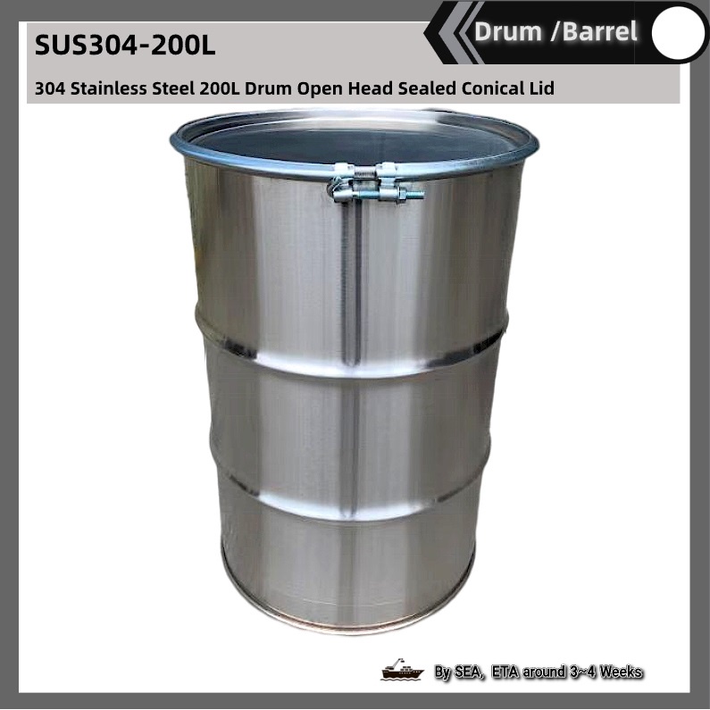 SUS304-200L (Direct Factory By SEA) 304 Stainless Steel 200L Drum With ...
