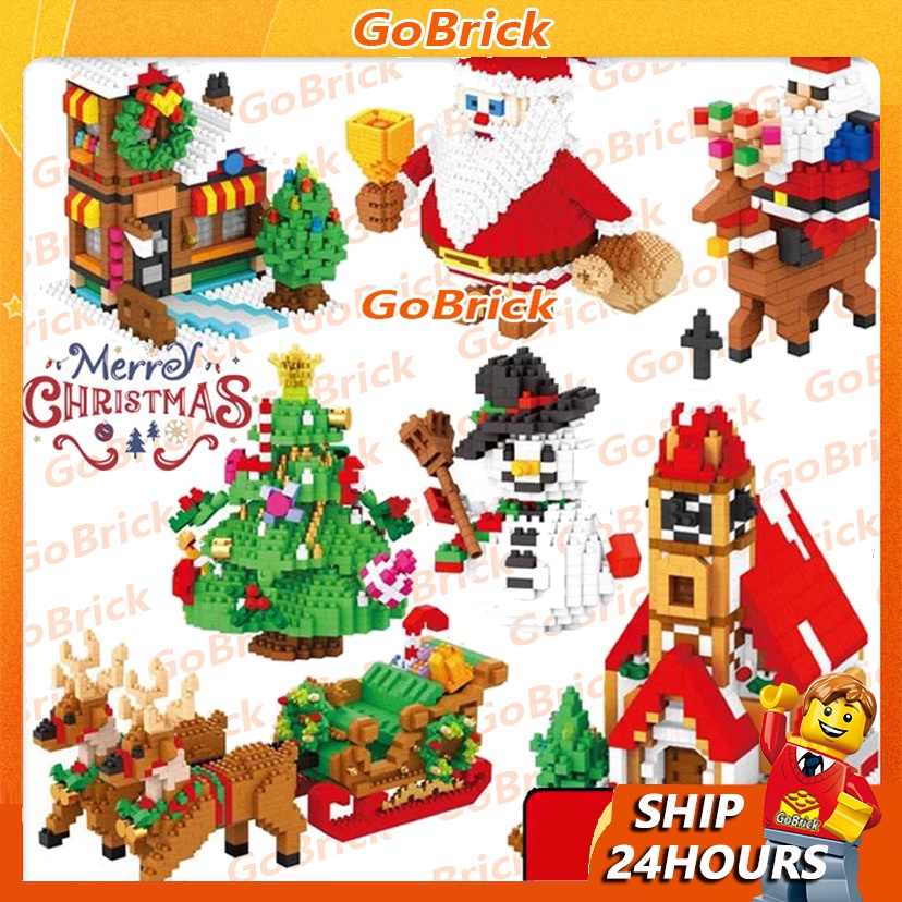 Nano Blocks Santa Claus Sliding Car Christmas Festival Desktop ...
