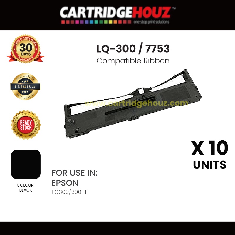 10 units Compatible Epson LQ-300 / 7753 ribbon FOR EPSON LQ300/300+II ...