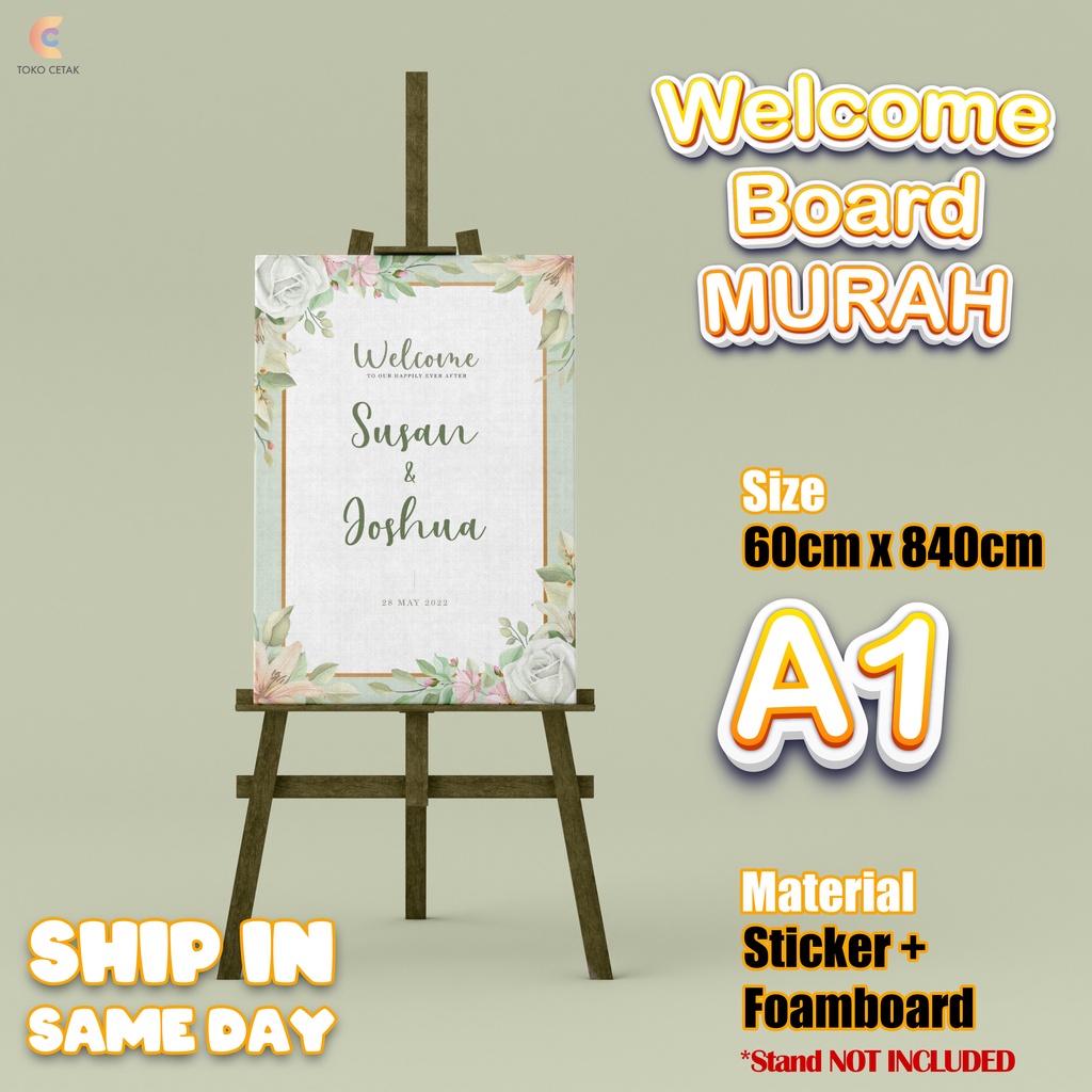 Welcome Board A1 | MURAH Wedding Signage | Papan Selamat Datang ...