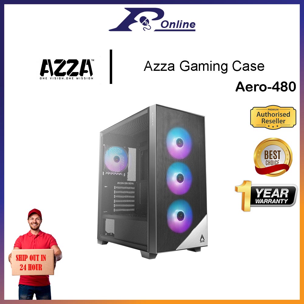 Azza Aero-480 ARGB ATX Mid Tower Gaming Case | Shopee Malaysia