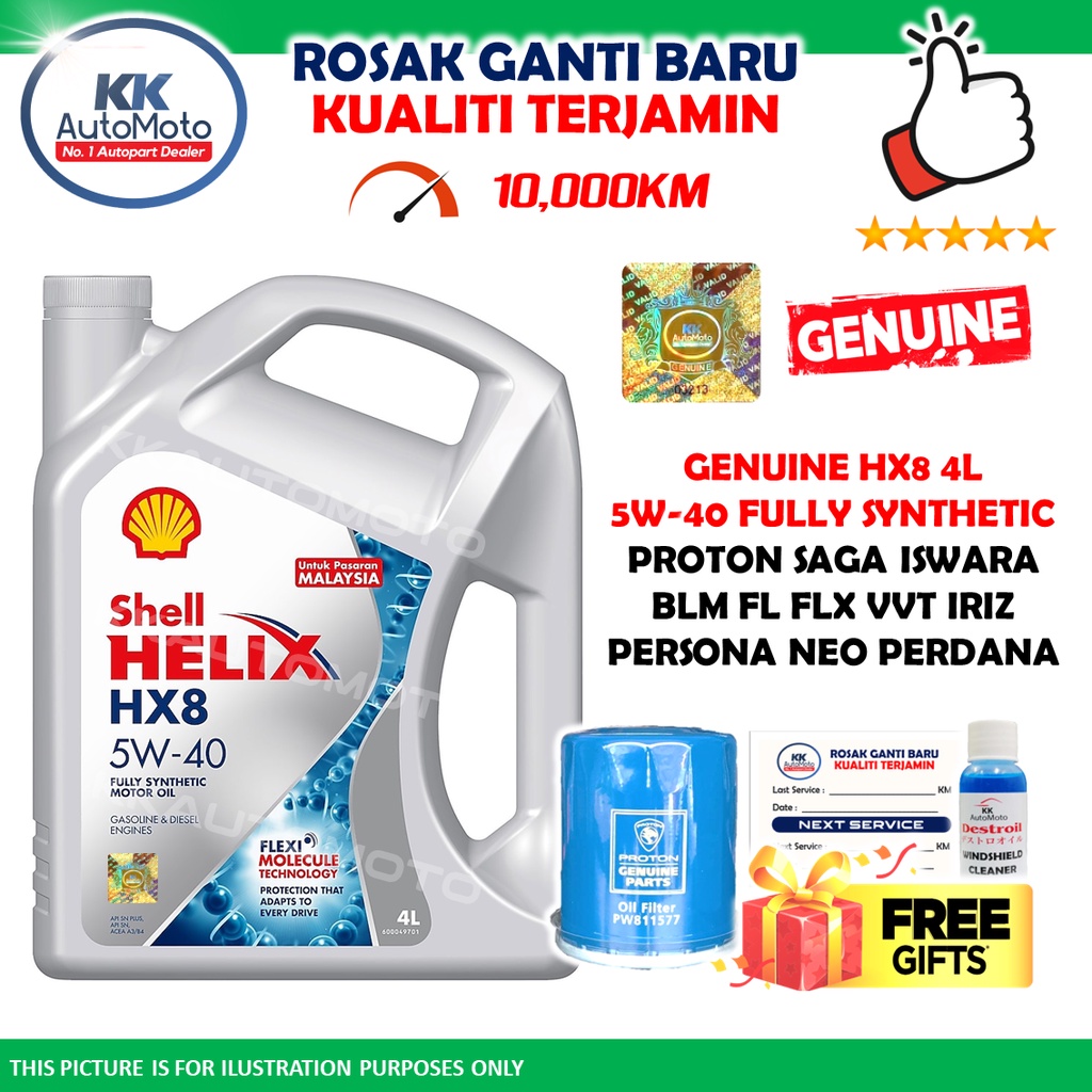 Genuine Shell Helix HX8 Fully Synthetic Minyak Hitam Engine Oil 5W-40 ...