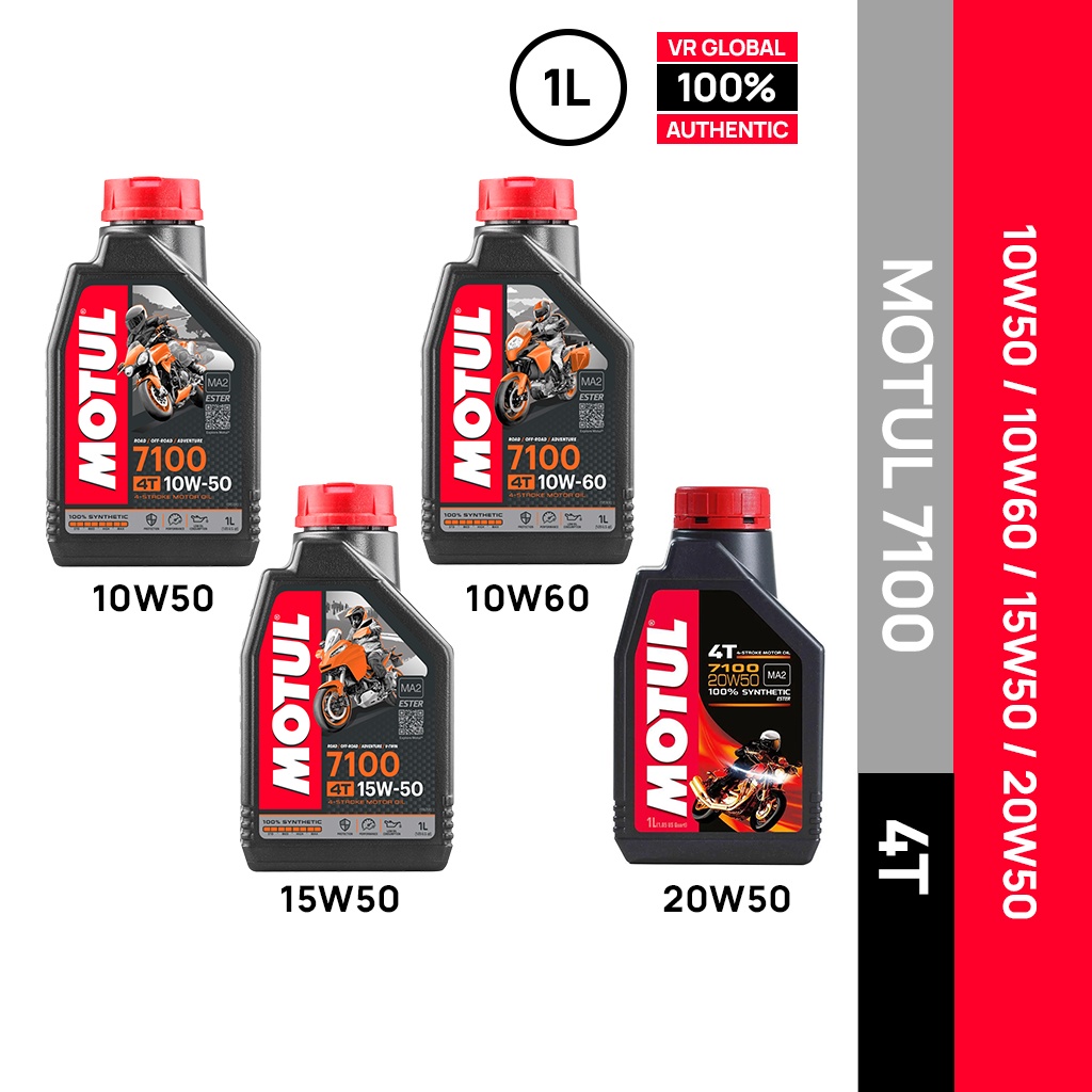 MOTUL 7100 15W50 / 10W50 / 10W60 / 20W50 4T FULLY SYNTHETIC ENGINE OIL ...