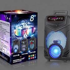 NDR-P44 8"inch BLUETOOTH Speaker Wireless karaoke Led Light Rechargeable with wirless Mic AND ...