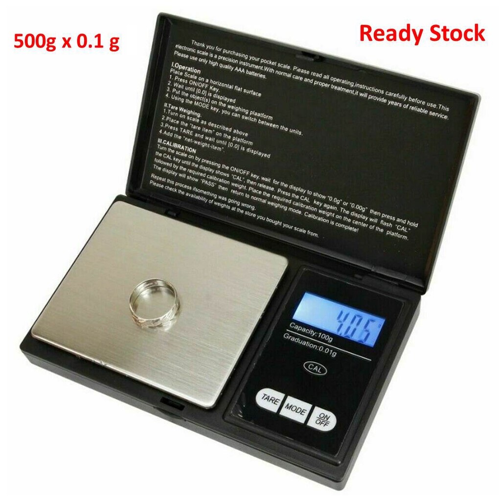 500g x 0.1g Mini Timbang / 500g x 0.1g Mini Digital Pocket Scale ...