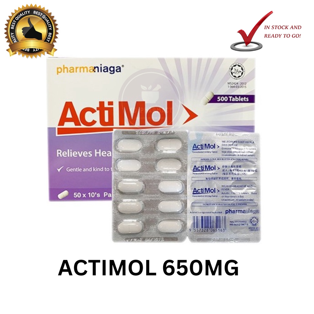 ActiMol Paracetamol 650mg 10s/Sakit Kepala/Demam | Shopee Malaysia
