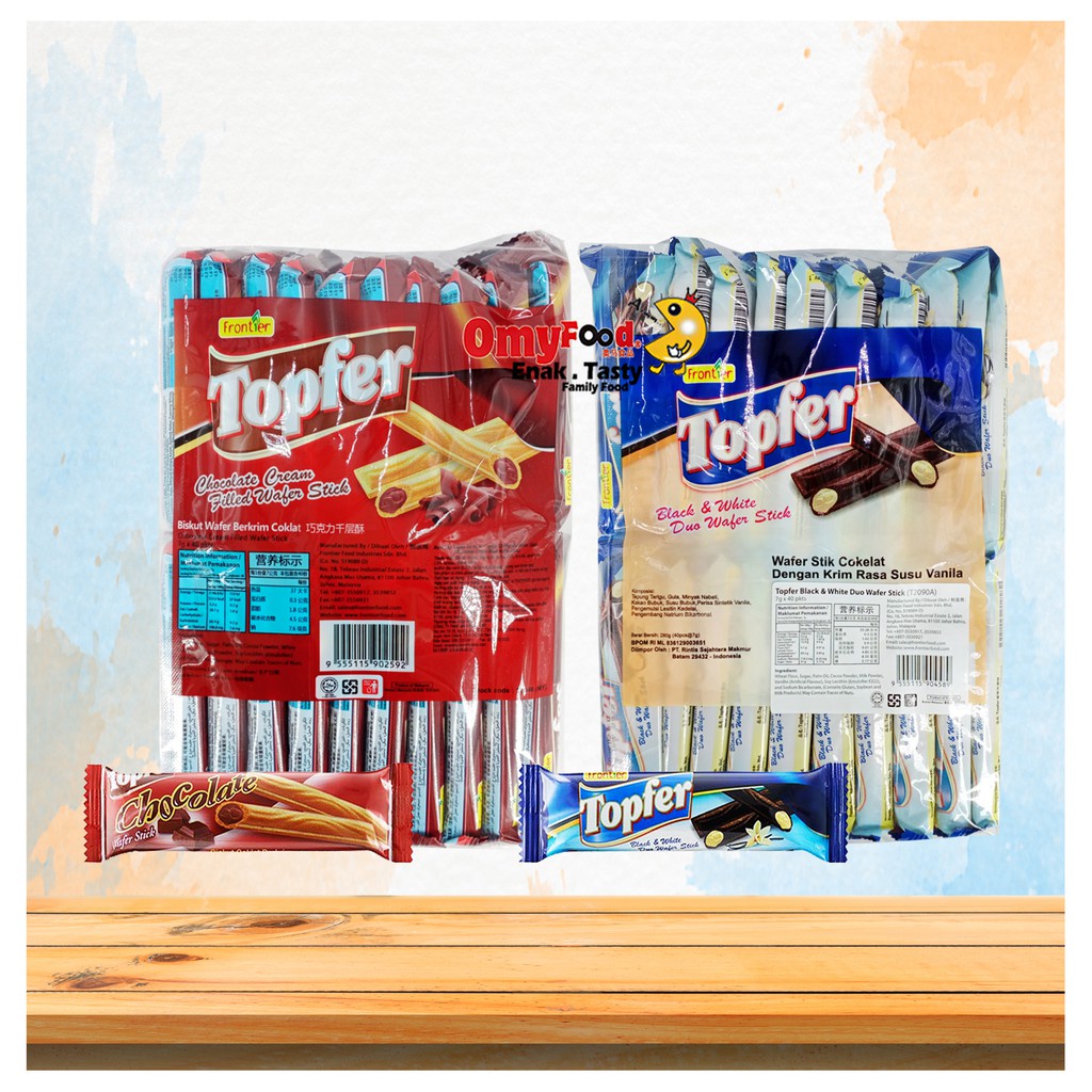 7g x 40pcs Frontier Topfer Wafer Stick [Chocolate cream Filled / Black ...
