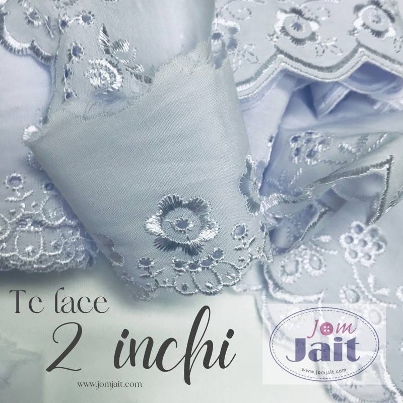 Renda Tc Lace Putih 2 Inchi Atau 6 cm x 15 YDS ( 10 Design 15 Yds Per ...
