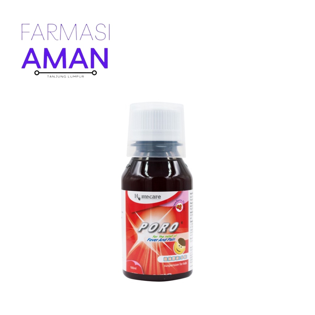 Homecare Poro Suspension For Kids Strawberry Flavour 100ml | Shopee ...