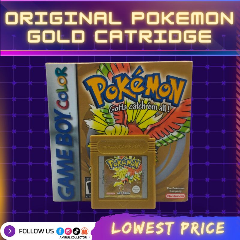 RARE Original Nintendo Gameboy Pokemon Gold Catridge | Shopee Malaysia