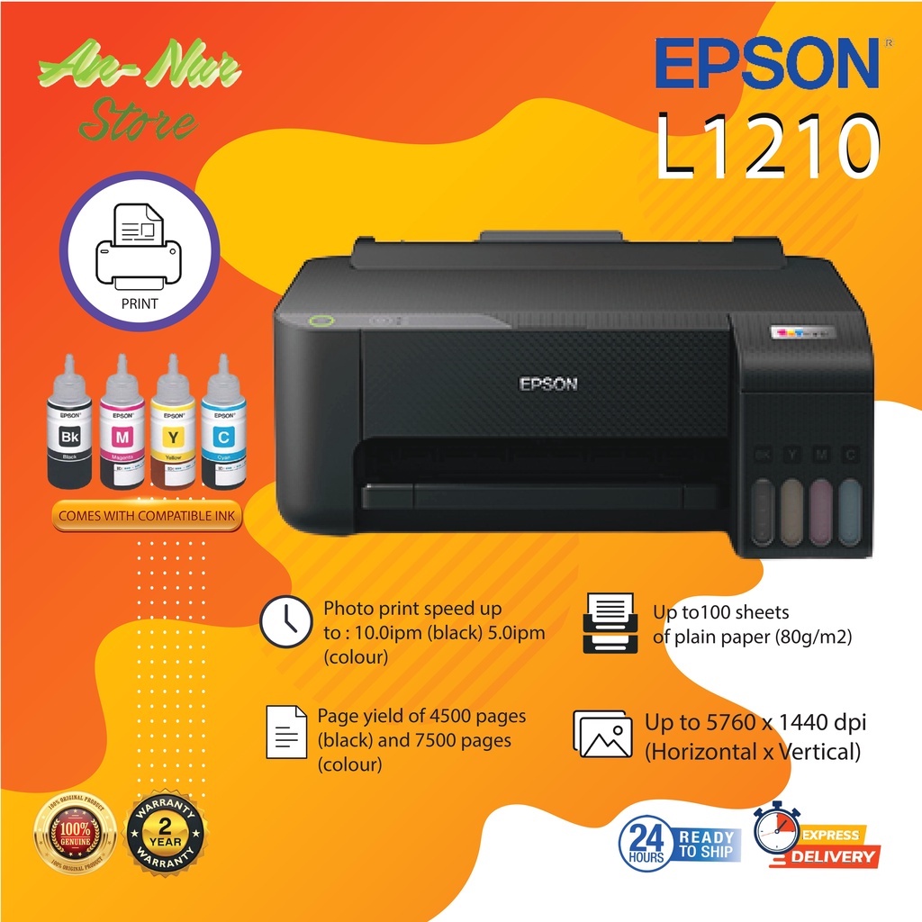 Epson EcoTank L1210 A4 Ink Tank Printer with Compatible Ink | Shopee ...