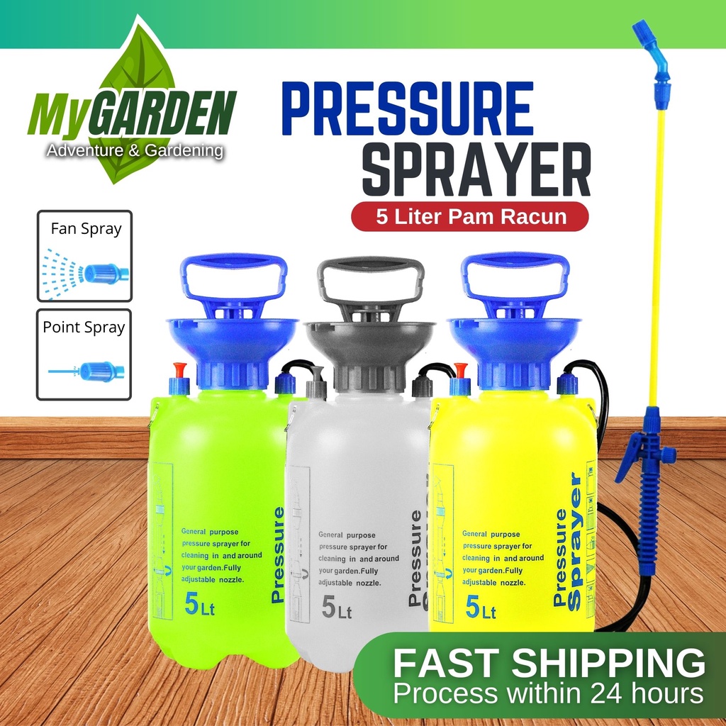 MYGARDEN 5 / 8 Litre Garden Pressure Sprayer Plastic Pesticide Control ...