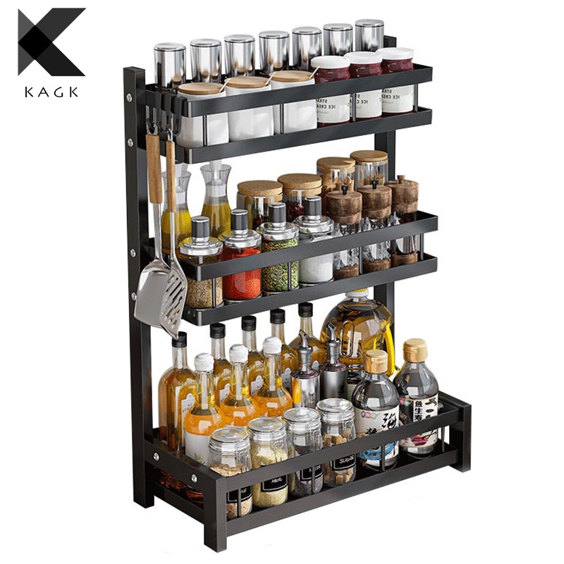 KAGK Spice Rack Rak Rempah Ratus Dapur Seasoning Storage Rack Condiment ...