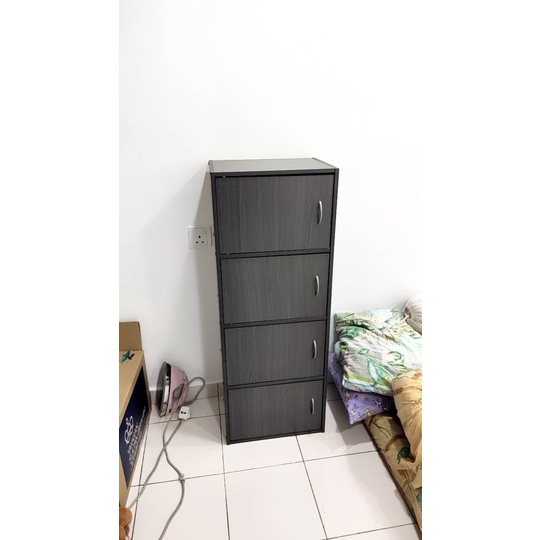 ROAM 3 & 4 Tier Wooden Storage Box Cabinet Book Shelf Almari Buku ...