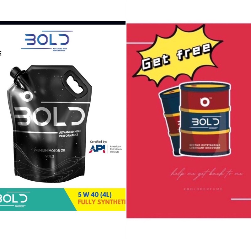 Bold 5W40 4L Fully Synthetic (New VOL.2)SN Engine Oil FREEPerfume Card ...
