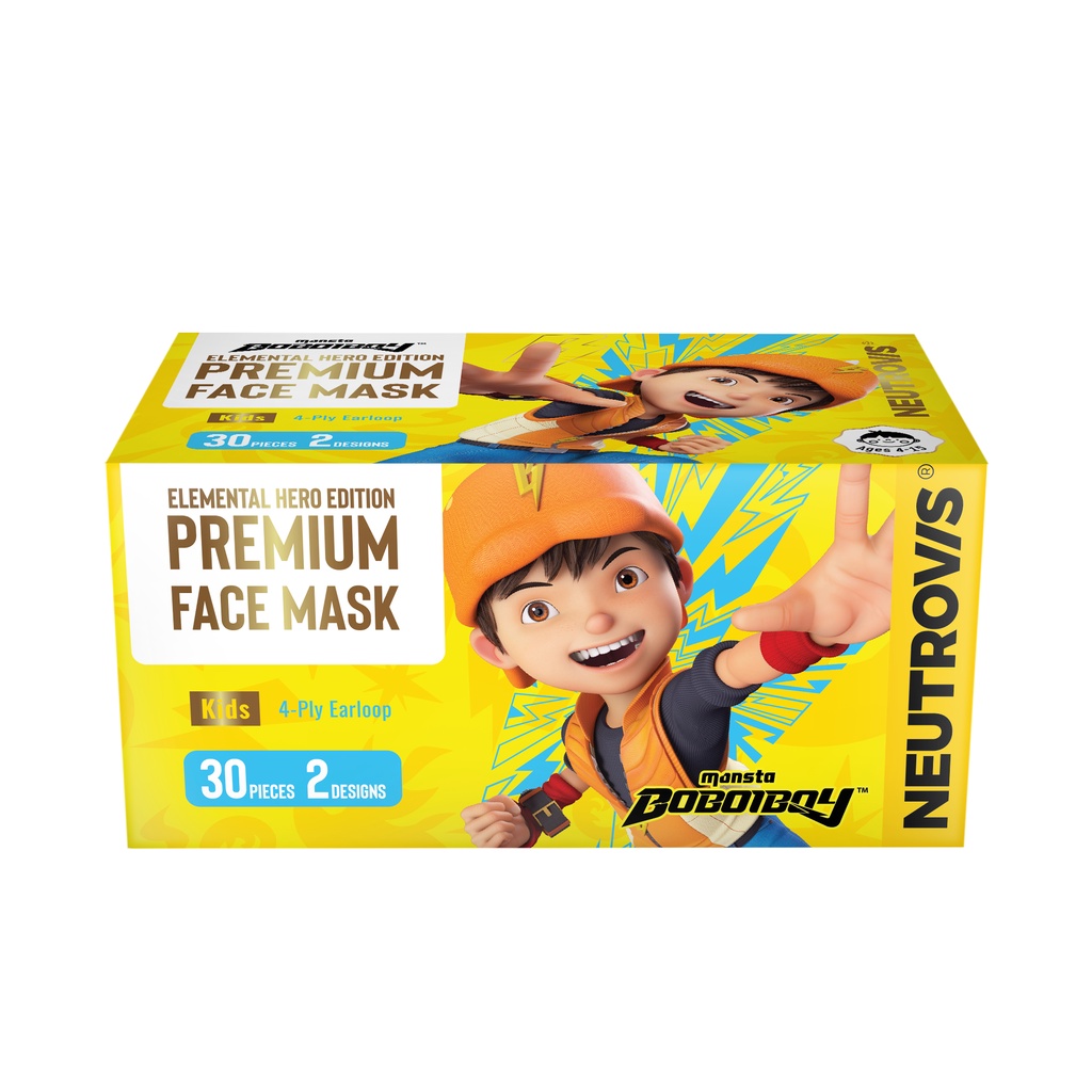 Neutrovis MONSTA BOBOIBOY 4-Ply Premium Kids Face Mask 30s - Elemental ...