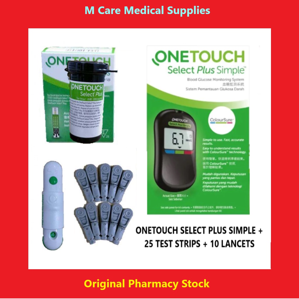 ONETOUCH SELECT PLUS SIMPLE + ONETOUCH SELECT PLUS 25 TEST STRIPS ...