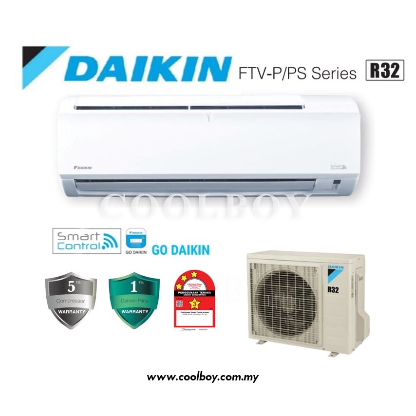 Latest Model Daikin Aircond Non Inverter R32 1 0hp ~ 3 0hp Ftv Pb