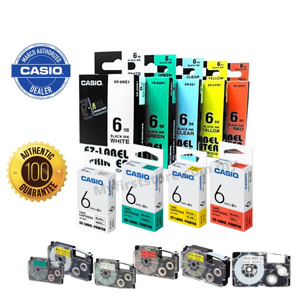 Genuine Casio XR-6 6mm EZ-Label Printer Tape Cartridge | Shopee Malaysia