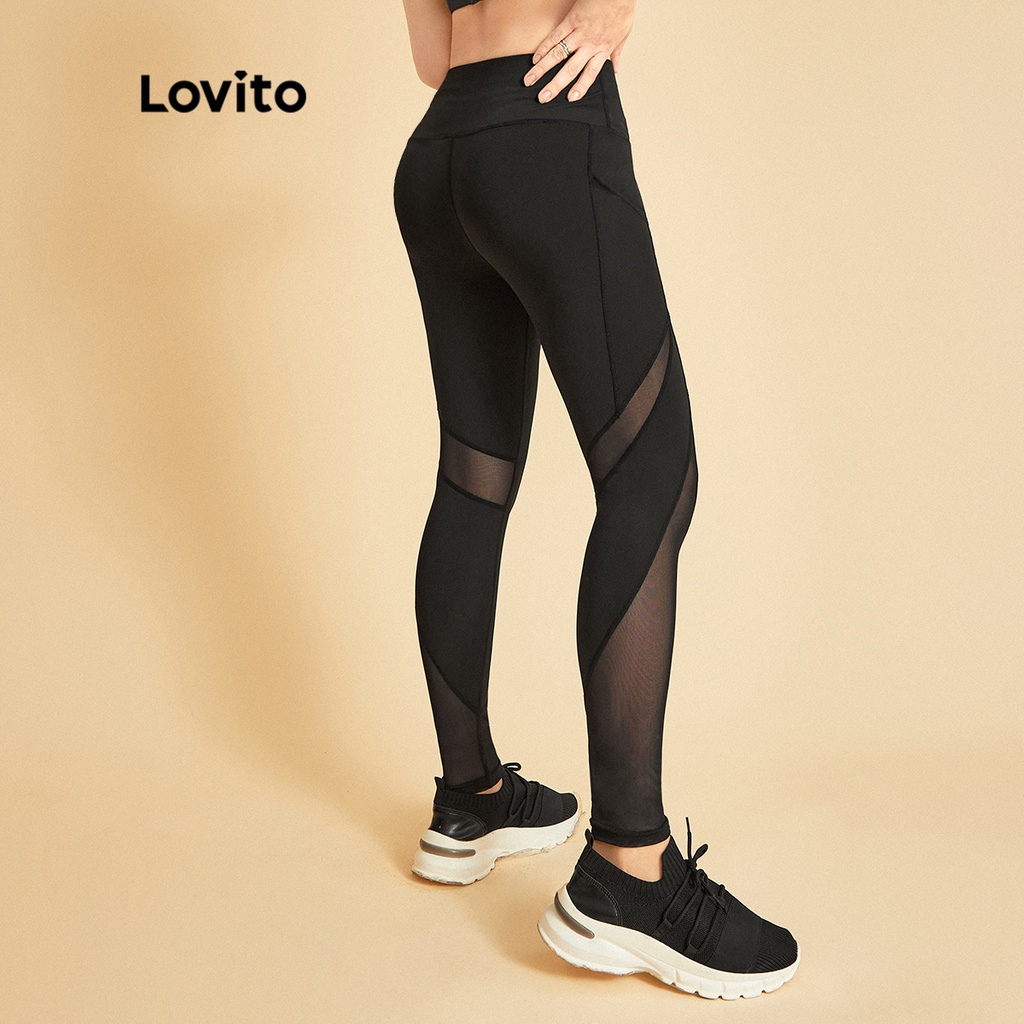Lovito Butt Lifting Slimming Training Yoga Wrinkle Resistant Contrast