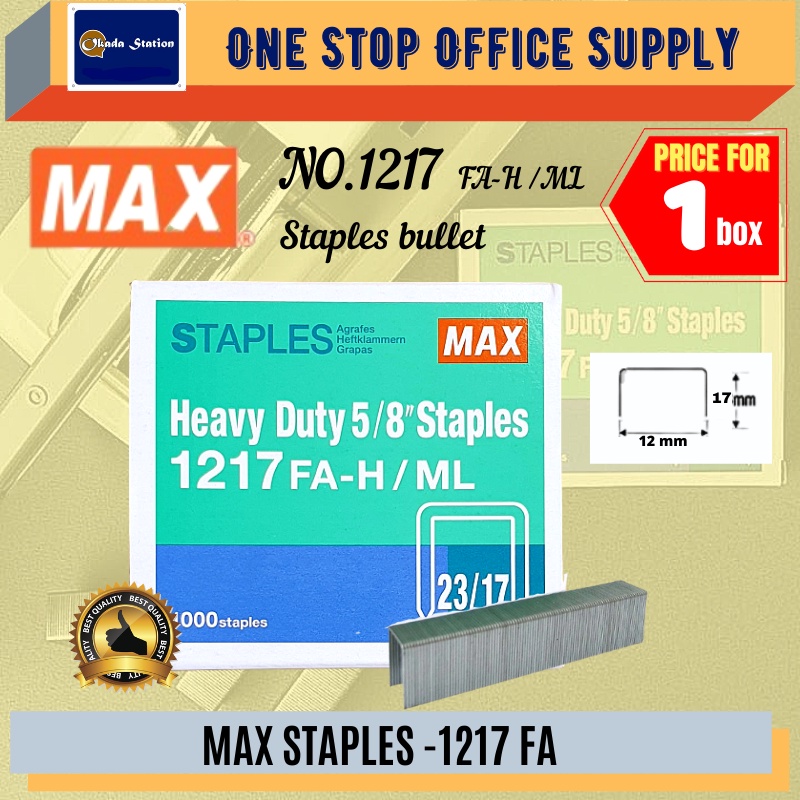 MAX STAPLES NO:1217 FAH / Bullet Stapler / Ubat Stapler / Heavy Duty ...