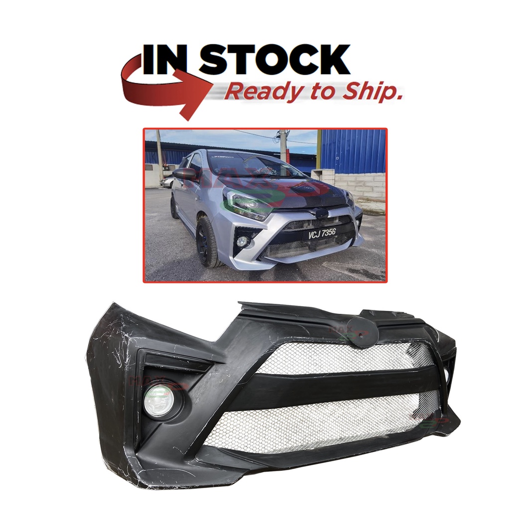 Perodua Axia 2017 & Above AGYA Style Front Bumper With Lamp Fiberglass ...