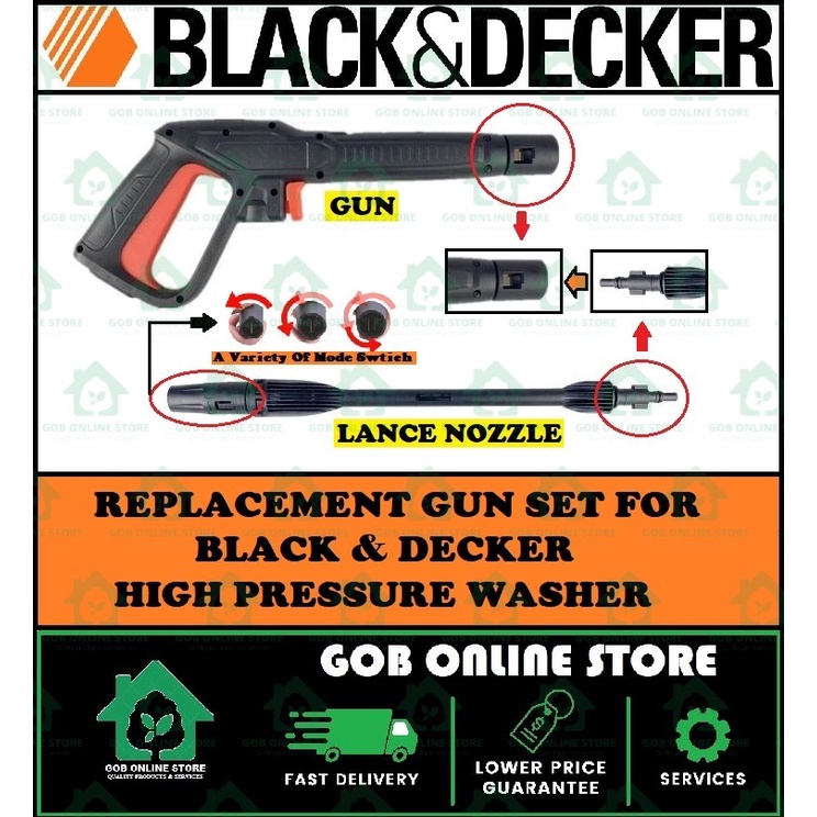BLACK AND DECKER HIGH PRESSURE WASHER WATER JET REPLACEMENT GUN SET PW1370TD PW1470TD PW1570TD ...