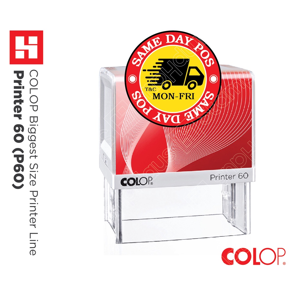 SAME DAY POS * Rubber Stamp * COLOP Biggest Size Printer Line Self-Inking Stamp P60 | Shopee ...