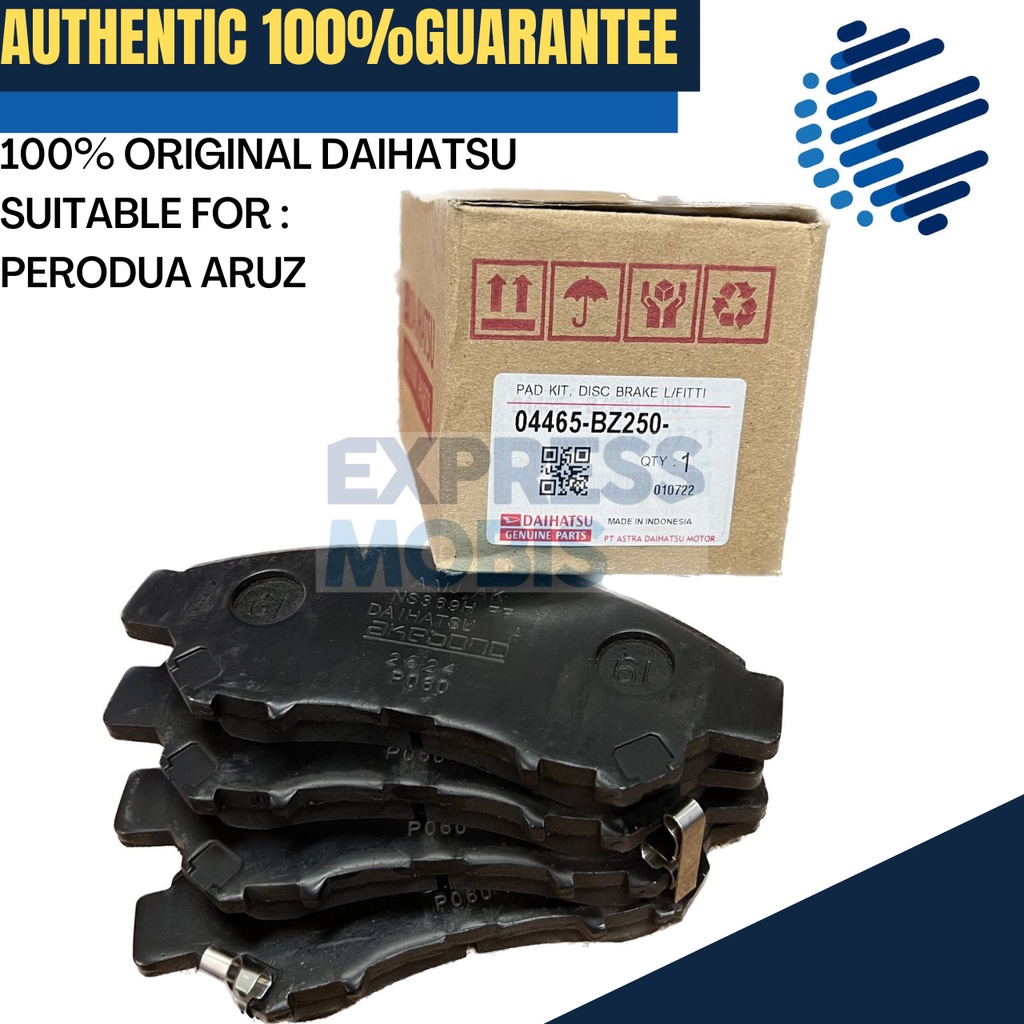 100% ORIGINAL DAIHATSU FRONT BRAKE PAD 04465-BZ250 PERODUA ARUZ ...
